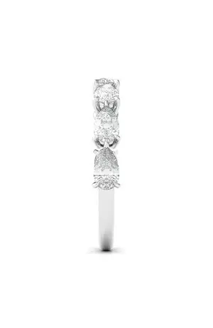 HAUTECARAT Pear Cut Lab Created Diamond Half Eternity Ring - White Gold