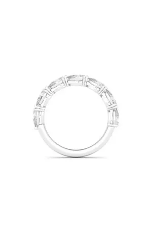 HAUTECARAT Pear Cut Lab Created Diamond Half Eternity Ring - White Gold