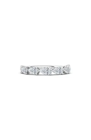 HAUTECARAT Pear Cut Lab Created Diamond Half Eternity Ring - White Gold