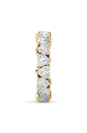 HAUTECARAT Alternating Hearts Lab Created Diamond Eternity Ring - 18k Yellow Gold