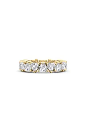 HAUTECARAT Alternating Hearts Lab Created Diamond Eternity Ring - 18k Yellow Gold