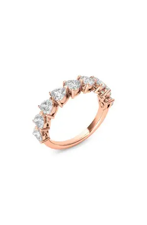 HAUTECARAT Heart Cut Lab-created Diamond Eternity Ring - Rose Gold