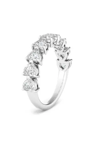 HAUTECARAT Heart Cut Lab-created Diamond Eternity Ring - White Gold