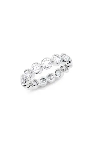 HAUTECARAT Round Cut Lab-created Diamond Eternity Ring - 18k White Gold