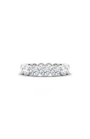 HAUTECARAT Round Cut Lab-created Diamond Eternity Ring - 18k White Gold