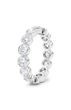 HAUTECARAT Round Cut Lab-created Diamond Eternity Ring - 18k White Gold