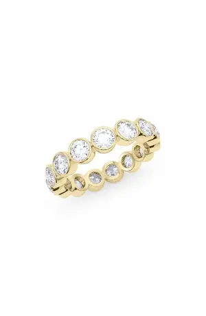 HAUTECARAT HauteCarat Round Cut Lab-Created Diamond Eternity Ring 18k Yg