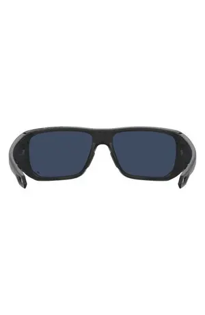Under Armour 63mm Wrap Sunglasses - Black/ Grey Blue Silver Polar