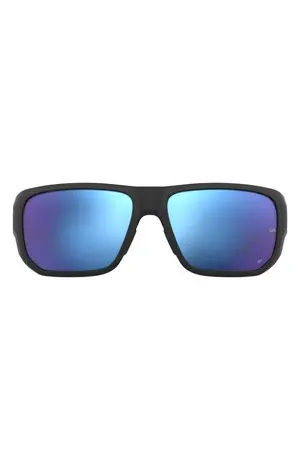 Under Armour 63mm Wrap Sunglasses - Black Multi/blue Oleophobic