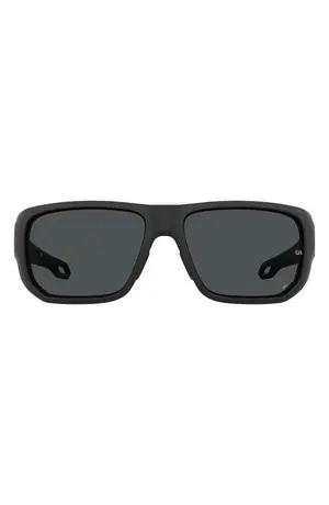 Under Armour 63mm Wrap Sunglasses - Matte Black/grey Oleophobic
