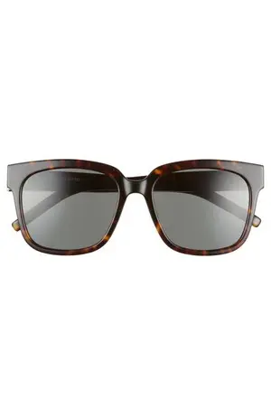 Saint Laurent 54mm Square Sunglasses - Dark Havana/ Grey