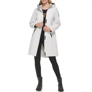 Karl Lagerfeld Paris KARL LAGERFELD PARIS Water-Resistant Hooded Raincoat White