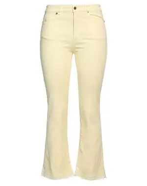 AVANTGAR DENIM BY EUROPEAN CULTURE Cotton Blend Flare Leg Pants - Yellow