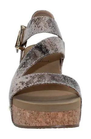 VOLATILE Biloxi Platform Wedge Sandal - Rose Gold Snake