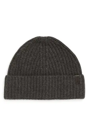 Vince Knit Merino Wool And Cashmere Beanie - Charcoal