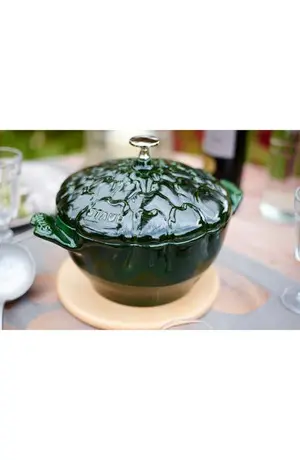 STAUB 3-quart Enameled Artichoke Cast Iron Dutch Oven