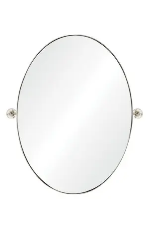 RENWIL Azalea Oval Wall Mirror - Polished Nickel