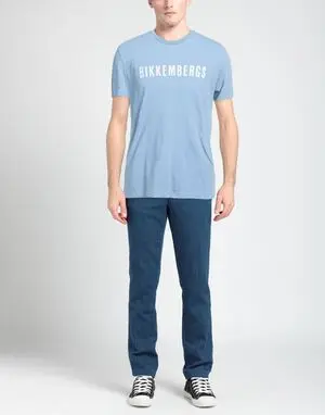BIKKEMBERGS T-shirt Size Cotton, Elastane - Blue