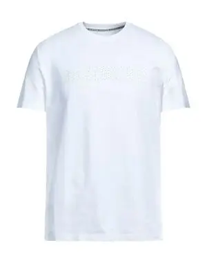 BIKKEMBERGS Man T-shirt Blue Size Xs Cotton, Elastane White