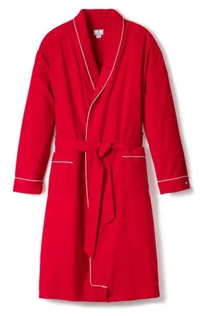 PETITE PLUME Cotton Flannel Robe - Red