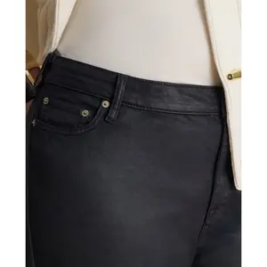 Ralph Lauren Coated High-rise Straight Ankle Jean - Navy Coated