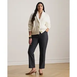Ralph Lauren Coated High-rise Straight Ankle Jean - Navy Coated