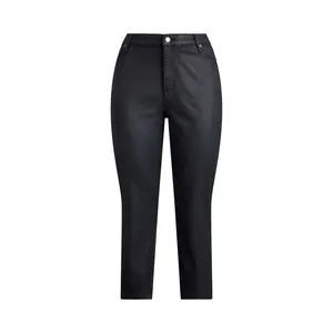 Ralph Lauren Coated High-rise Straight Ankle Jean - Navy Coated