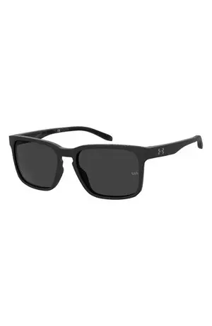 Under Armour 57mm Rectangular Sunglasses - Matte Black/grey
