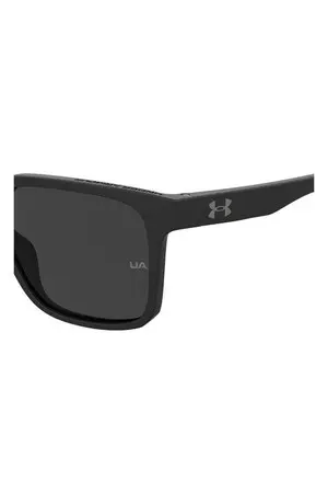 Under Armour 57mm Rectangular Sunglasses - Matte Black/grey
