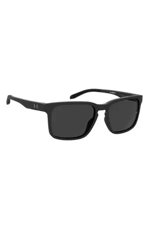 Under Armour 57mm Rectangular Sunglasses - Matte Black/grey