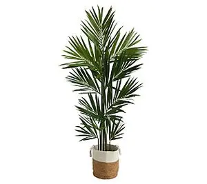NEARLY NATURAL 7' Kentia Artificial Palm In Pla Nter - One-color