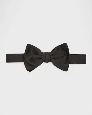 Emporio Armani Silk Bow Tie - Solid Black
