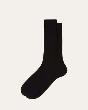 Prada Rib-knit Cotton Crew Socks - Nero
