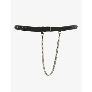 Alexander McQueen Chain-embellished Leather Belt