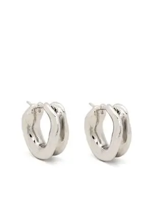 VANN JEWELRY Asymmetric Hoop Earrings - Silver