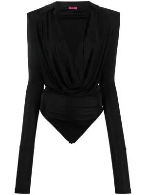 Gauge81 Bauska Draped Bodysuit - Black