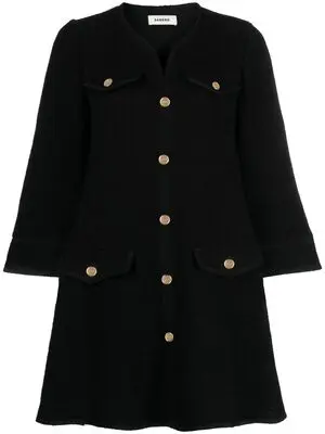 Sandro Keren Tweed Mini Dress - Black