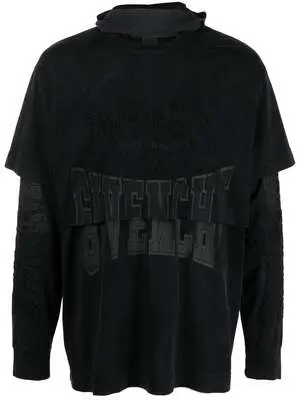 Givenchy Logo-embroidered Long-sleeve T-shirt - Black