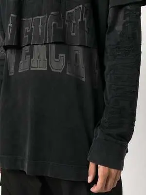 Givenchy Logo-embroidered Long-sleeve T-shirt - Black