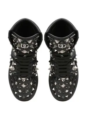 Dolce & Gabbana Dg Logo Studded High-top Sneakers