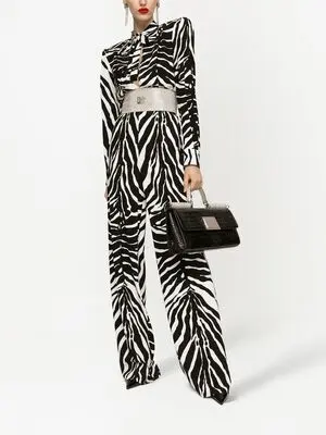 Dolce & Gabbana Zebra-print Stretch-silk Jumpsuit