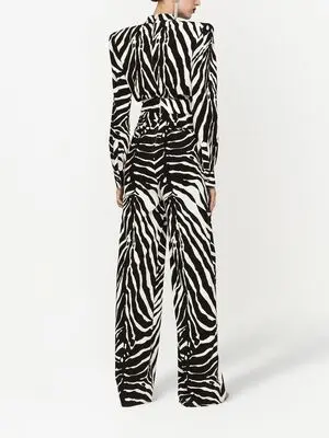 Dolce & Gabbana Zebra-print Stretch-silk Jumpsuit