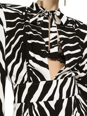 Dolce & Gabbana Zebra-print Stretch-silk Jumpsuit