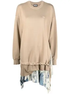 DIESEL® Rolly Chiffon-trim Sweater Dress