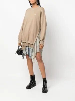DIESEL® Rolly Chiffon-trim Sweater Dress