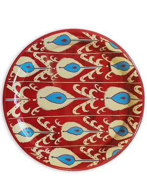 LES-OTTOMANS Abstract-print Iron Tray - Red