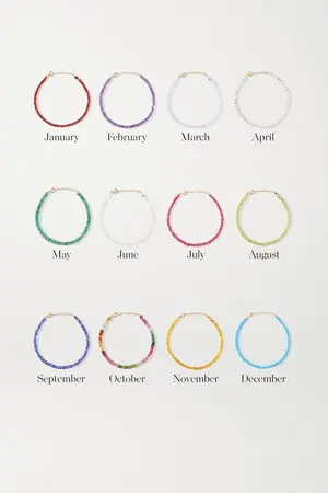 Jia Jia JIA JIA + Net Sustain Birthstone 14-karat Gold Beaded Bracelet Multi