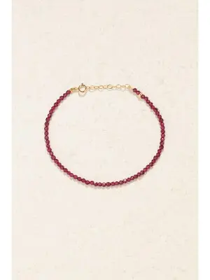 Jia Jia Net Sustain Birthstone 14-karat Beaded Bracelet - Red