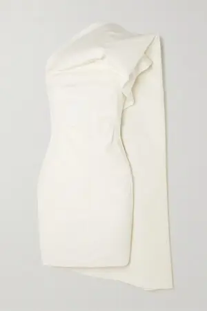 Rick Owens Aphrodite One-shoulder Cape-effect Cloqué Mini Dress