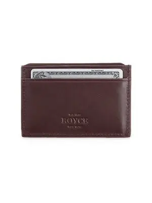 ROYCE NEW YORK Rfid-blocking Leather Card Case Burgundy